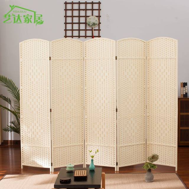 Straw screen partition modern simple shielding home living room bedroom ...