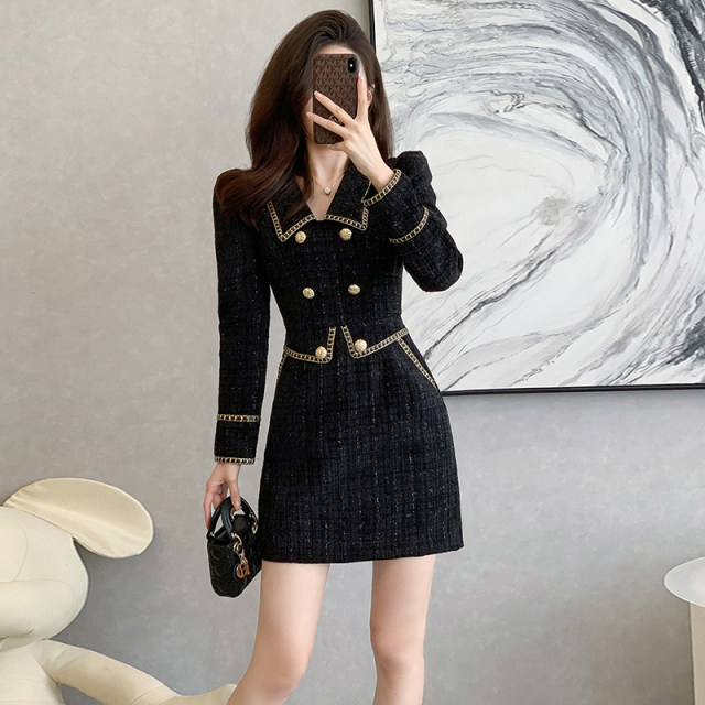 French Hepburn Wind Exquisite Black dress female 2024 autumn new high ...