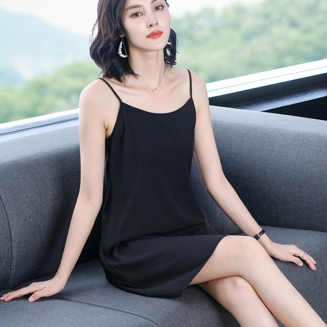 Chiffon suspender skirt for women summer mid-length inner bottom skirt ...