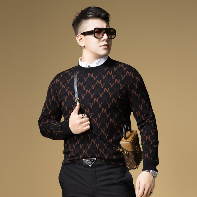 BM letters high -end sweater men's spring and autumn long sleeves with ...