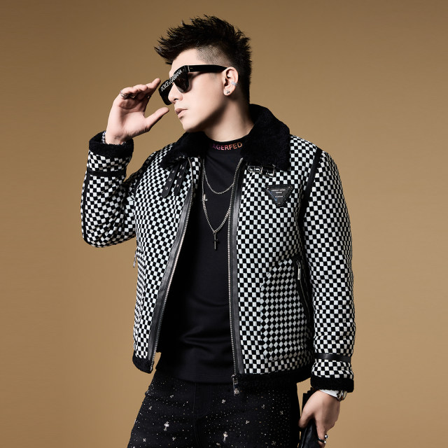 BM men's winter jacket senior retro lamb hairy down jacket 2022 new men ...