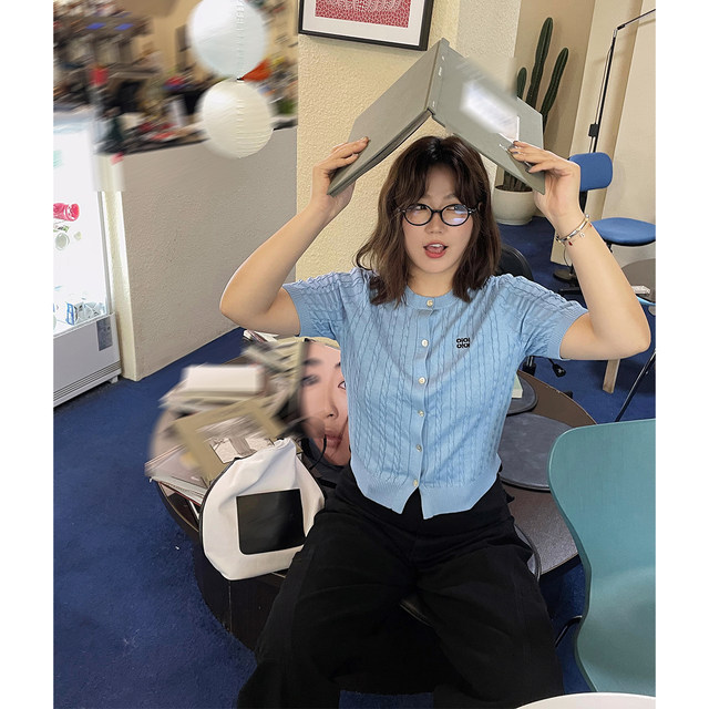 Jinggu white label DADATATA LASELE ACETATE sweater women's summer large ...