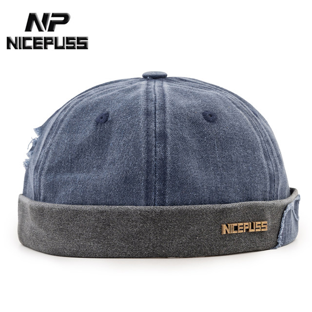 Aceless hats Men's tide brand retro landlord hatless hats Men's hat ...