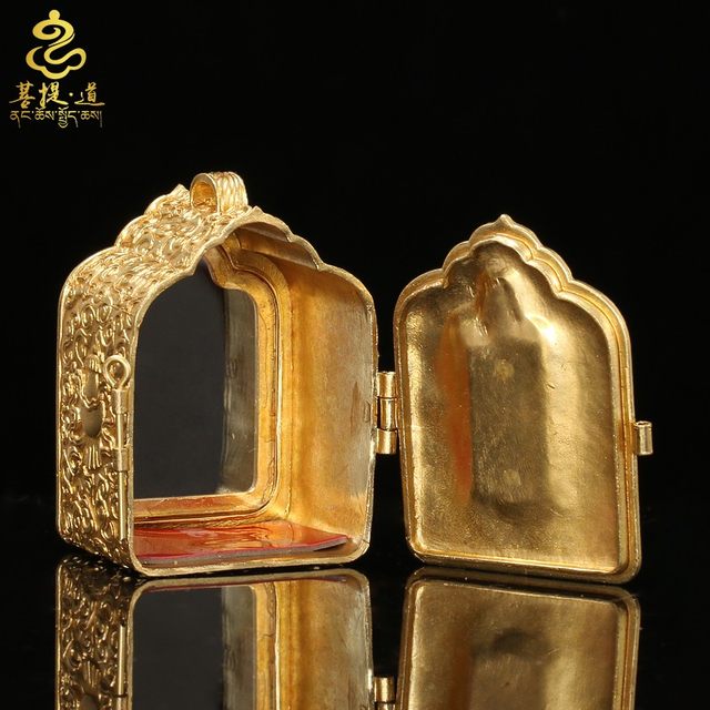 Tibetan Gawu box pendant can be opened and closed, hollow men's and ...