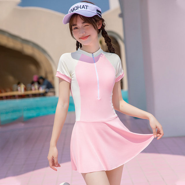 Girls swimsuits, one-piece dresses, fashionable girls, students sports ...