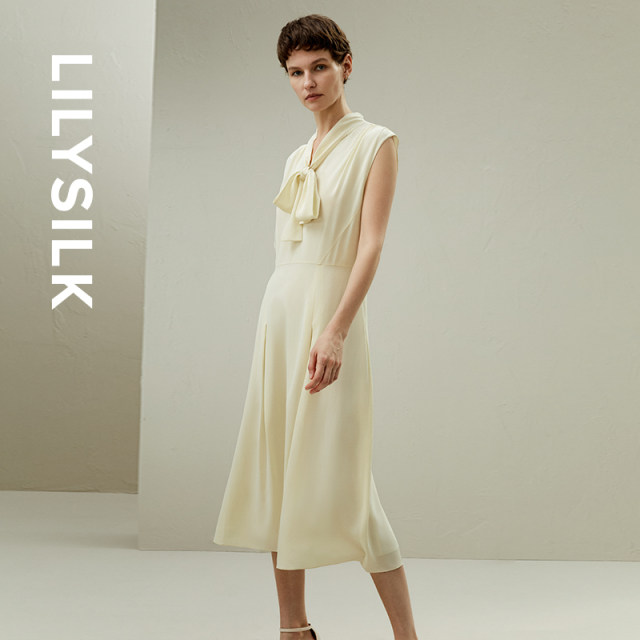 LilySilk Lily Show Kickerless Silk Dress V -neck 10%mulberry silk ...