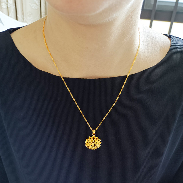 Authentic gold necklace pendant for women 9999 pure gold peacock ...