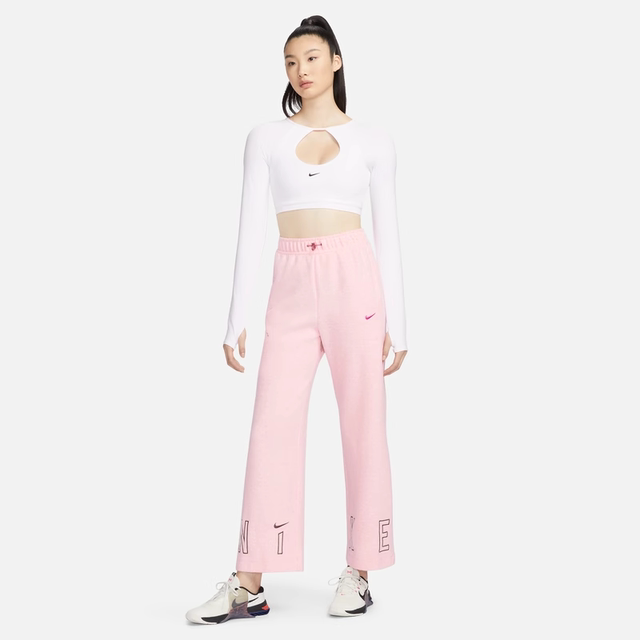 Nike/NIKE women's sports loose casual thin velvet printed wide-leg knitted trousers FV4016-032-632