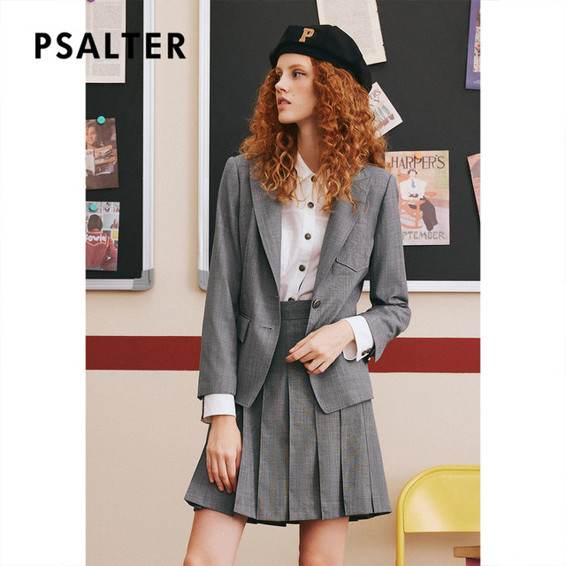 PSALTER Psalm 2023 Autumn Loose College Style Embroidered Wool Blazer
