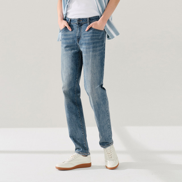 Senrou denim sema jeans men's spring and autumn slim fit straight-leg ...