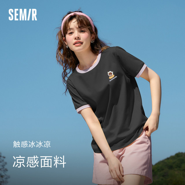 Senmaro small black short -sleeved cooling antibacterial T -shirt ...