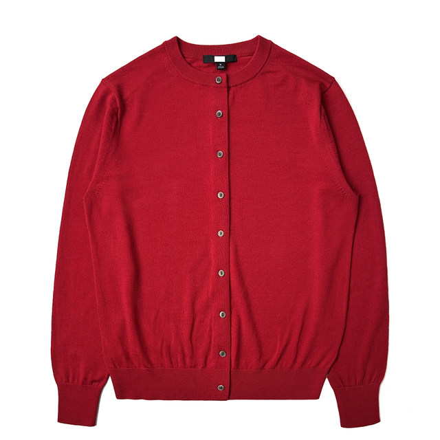 Round neck cardigan sweater for women 100 pure wool merino cardigan ...