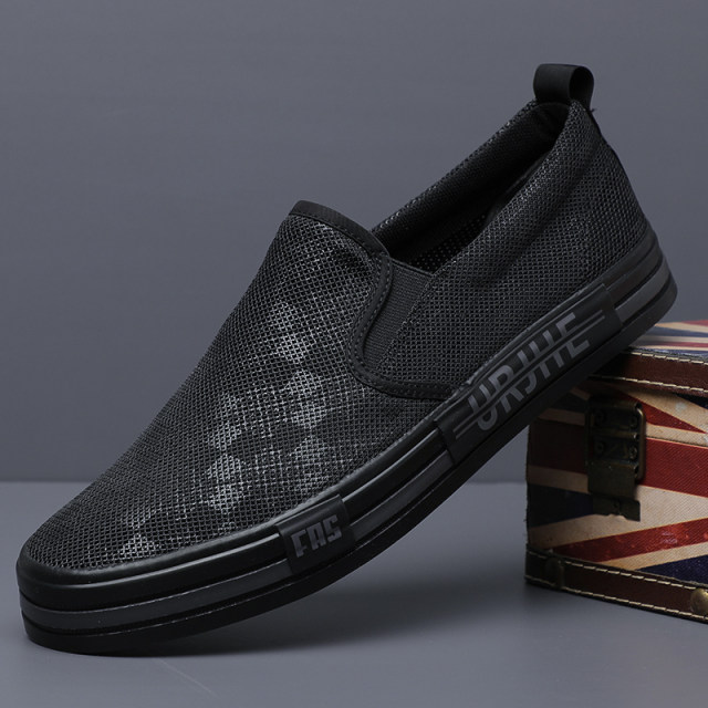 Summer breathable men's shoes net shoes trend wild one -footed lazy ...