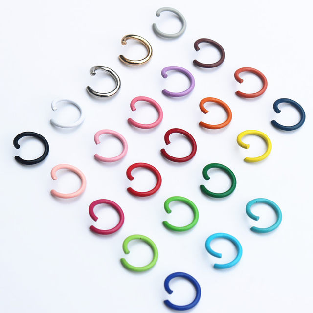 DIY beaded jewelry connection ring buckle paint metal single circle ...