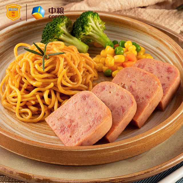 COFCO Meilin Delicious Lunch Meat Canned Meat 340g Hot Pot Barbecue Camping Outdoor Sandwich