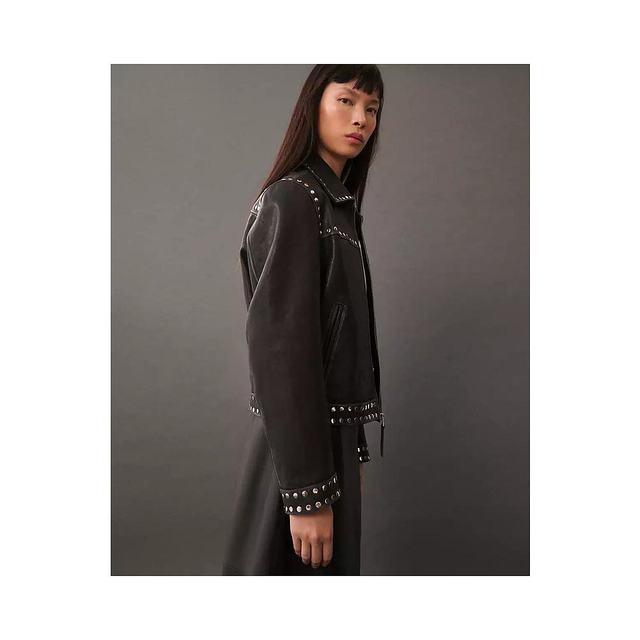 MANGO Ms. Rives leather jacket women's leather jacket 100 cows leather ...