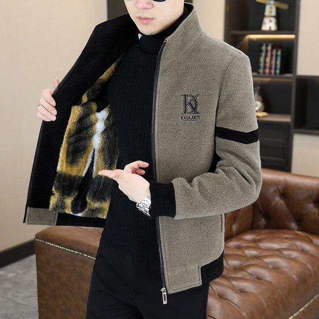Woodpecker Bird Woors Coat Men's Autumn and Winter Short Golden Mink ...