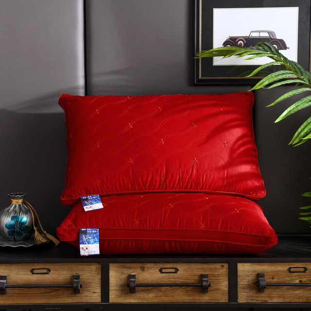 Festive wedding pillow pair, cotton embroidered new style, big red ...