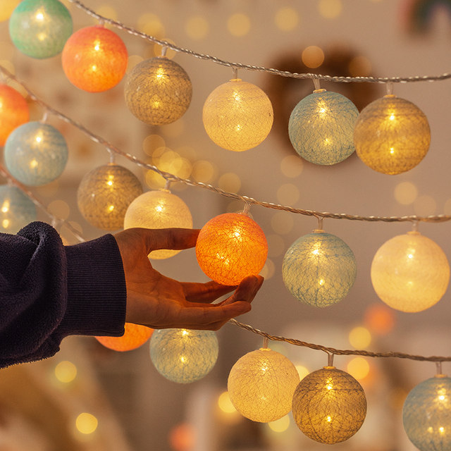 Colored lights flashing string lights cotton ball lights led internet ...