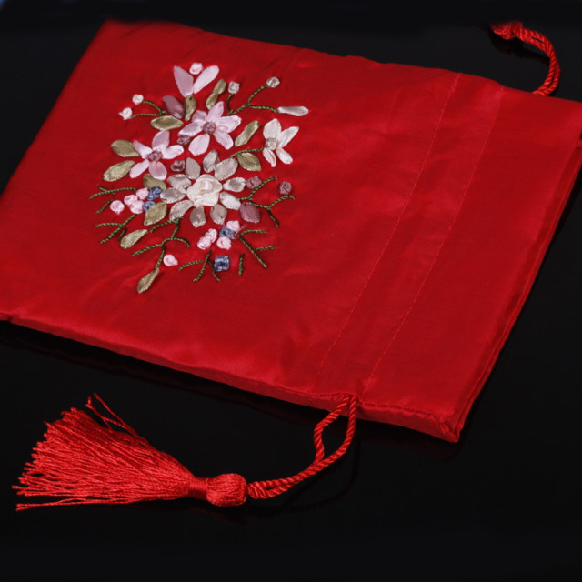 Ancient style cloth bag, ribbon embroidered storage bag, jewelry bag ...