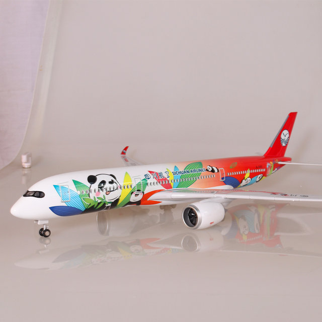 Airbus A350 aircraft model with lights and wheels Sichuan Airlines ...