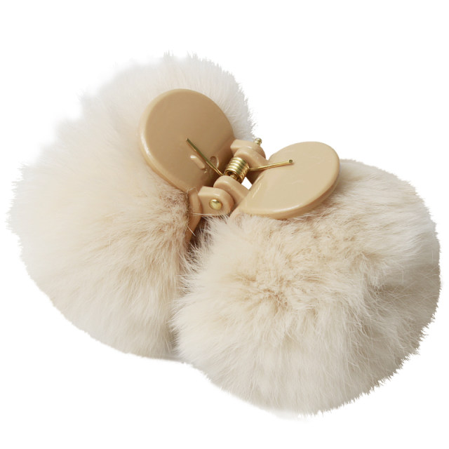 Cute rex rabbit hair ball hairpin Internet celebrity high ponytail ...