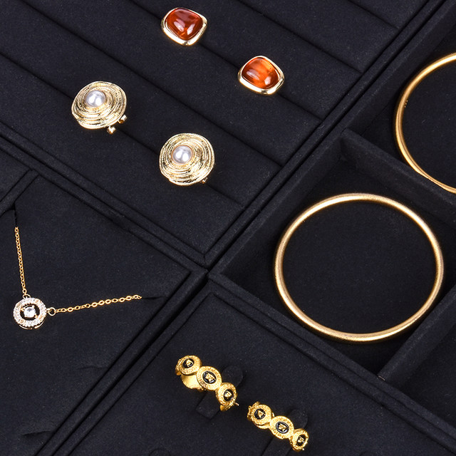 JINSKY/JINSKY black jewelry display props set jade jade earrings ring ...