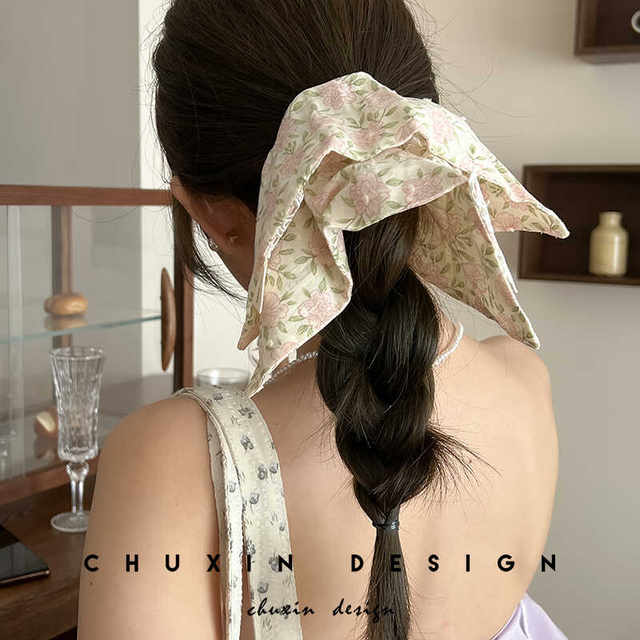 French sweet little floral square scarf Large -intestine four corners ...