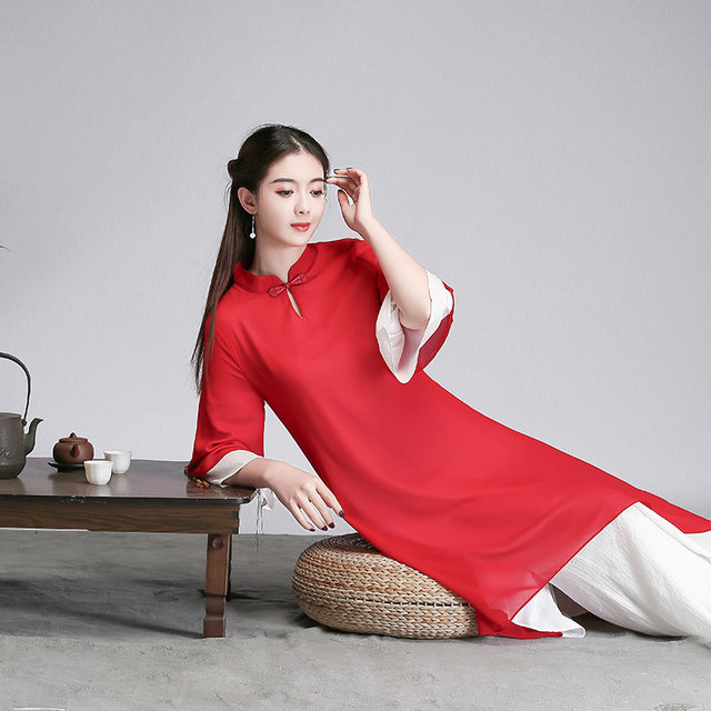 Zen tea clothing Chinese style Tang dress two sets of Han clothes ...