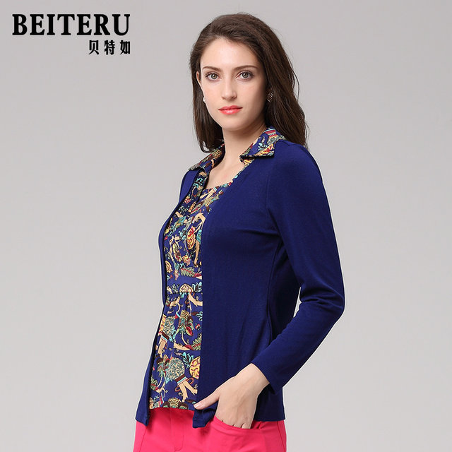 Betru Mom Spring T-shirt Middle-aged and Elderly Women's Tops Retro ...