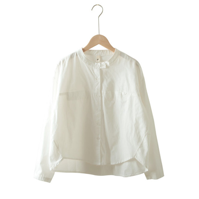 Women's new short stand collar and long sleeves versatile Korean style ...