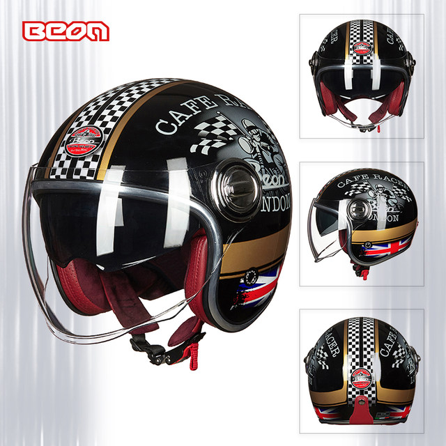 Beon motorcycle half helmet electric car Harley helmet men's and female ...