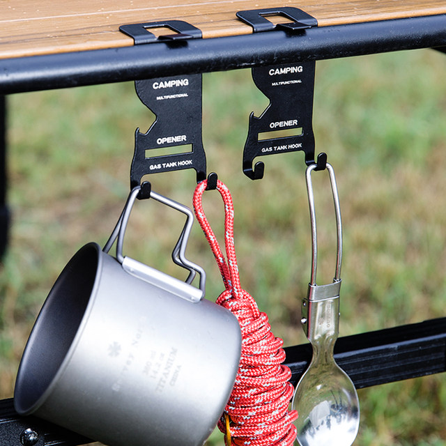 Outdoor stove gas tank hook portable wooden table side storage hook ...