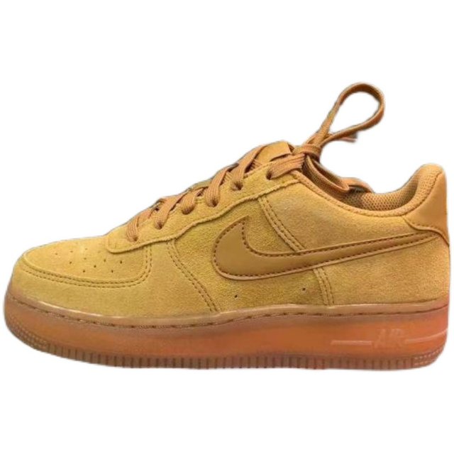Nike Air Force AF1 GS Women's wheat-colored suede sneakers BQ5485-700 ...