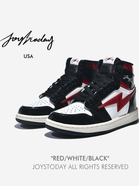 JOYSTODAY AJ1 black and red toe classic national trend men's sports ...