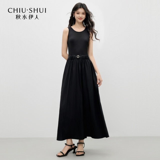Autumn water Yiren round neck sleeveless ice silk cool dress 2025 ...