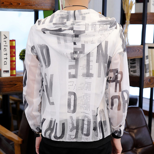 Ice silk sunscreen jacket men's summer 2020 new ultra -thin trend ...