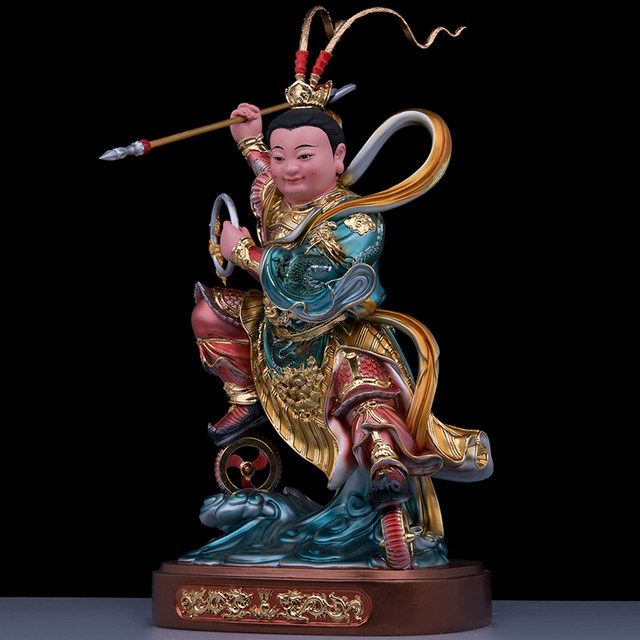 Standing Wind Fire Wheel Nezha Three Prince Statue Marshal Marshal two ...