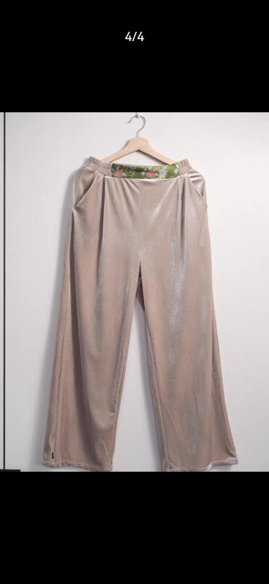 XS 5221-52 Waist-head embroidered jacquard gold velvet straight-leg ...