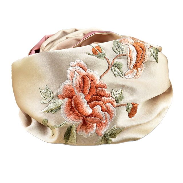 Chengdu specialty pure hand-embroidered Shu embroidered hibiscus double ...