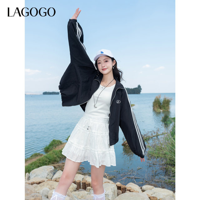 LAGOGO outdoor wear striped jacket for women Lagugu Valley 2025 spring ...