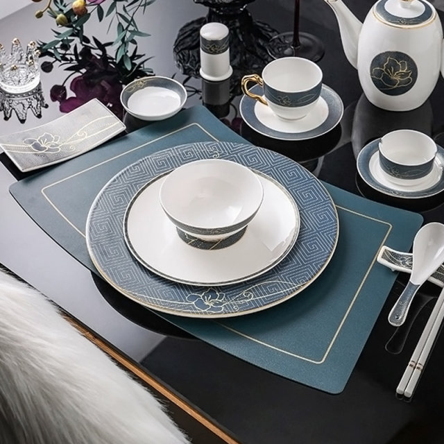 Round table fan-shaped placemat heat insulation mat dining table anti ...
