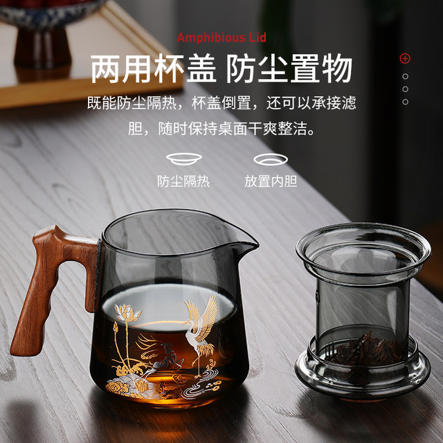 Glass teapot, household high-temperature filtered tea kettle, high-end ...