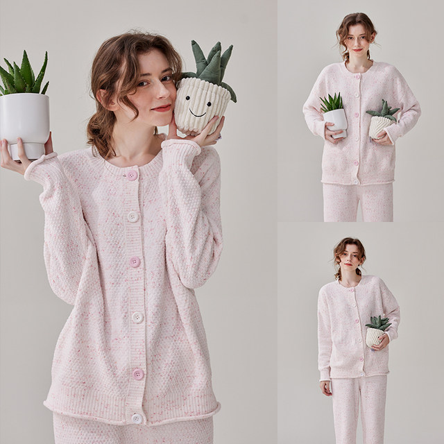 Fenton Half Velvet Women's Pajamas Autumn and Winter Suit Plus Velvet ...