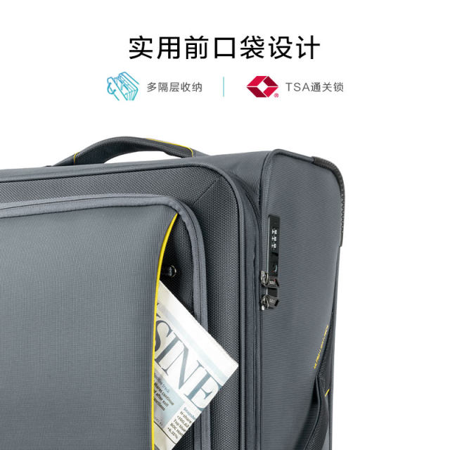 American Travel Super Light Suitcase Women's Soft Shell 20-inch ...