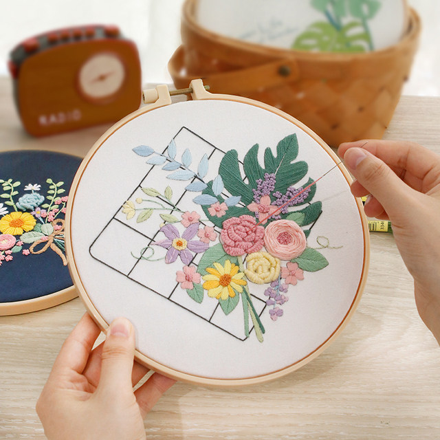 Beginners embroidered DIY handmade self -embroidered double -sided ...