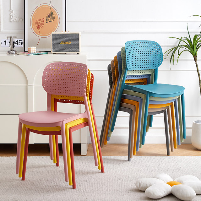 Thickened simple plastic chair home back chair modern plastic dining ...