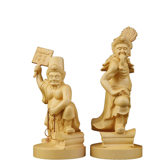 Blast wood carving black and white impermanent seven grandfather, the ...