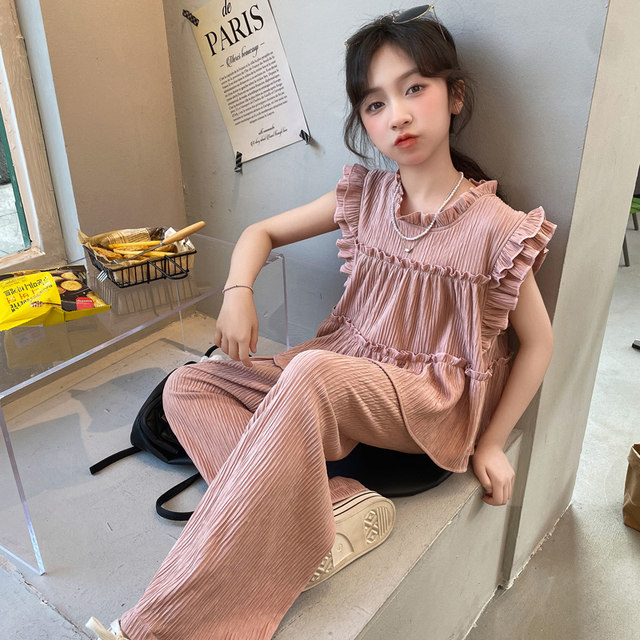 Girls Summer Suit 2024 New Big Children Short Sleeve Fashionable Summer ...
