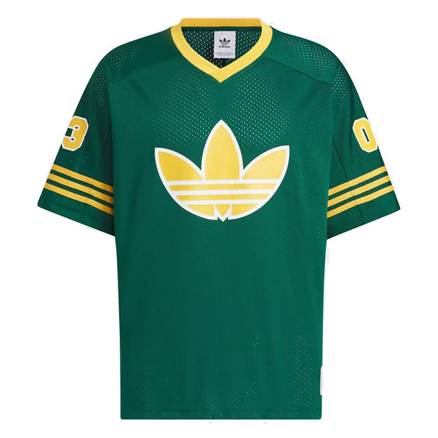 Adidas short -sleeved men and women clover casual loose V -neck ...